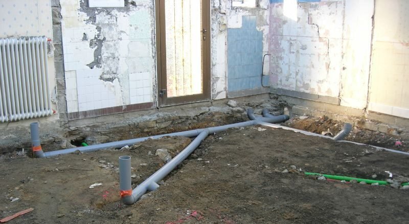 Canalisation sous dallage